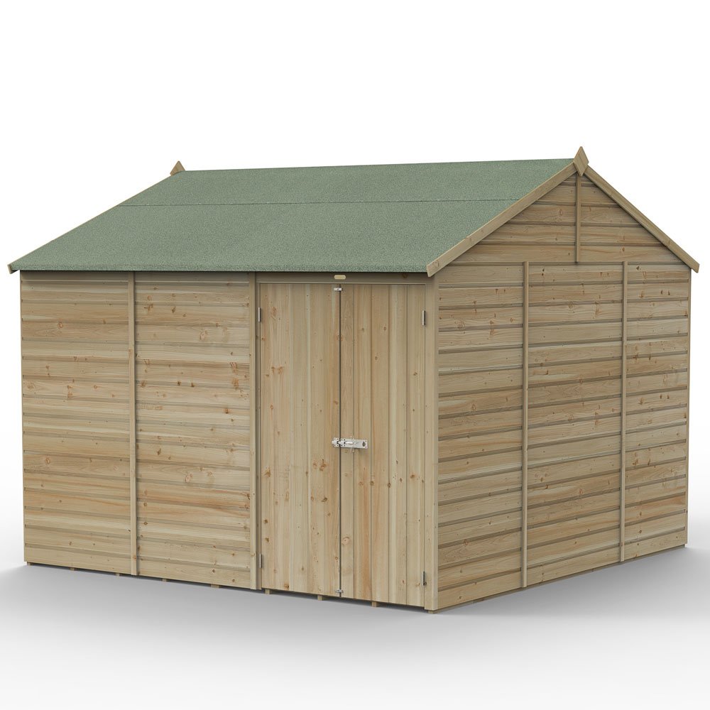 Forest Beckwood 10x10 Reverse Apex Shed Windowless - elbec garden buildings