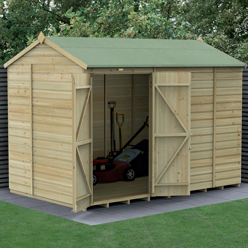 Forest Beckwood 10x6 Reverse Apex Shed Windowless - elbec garden buildings