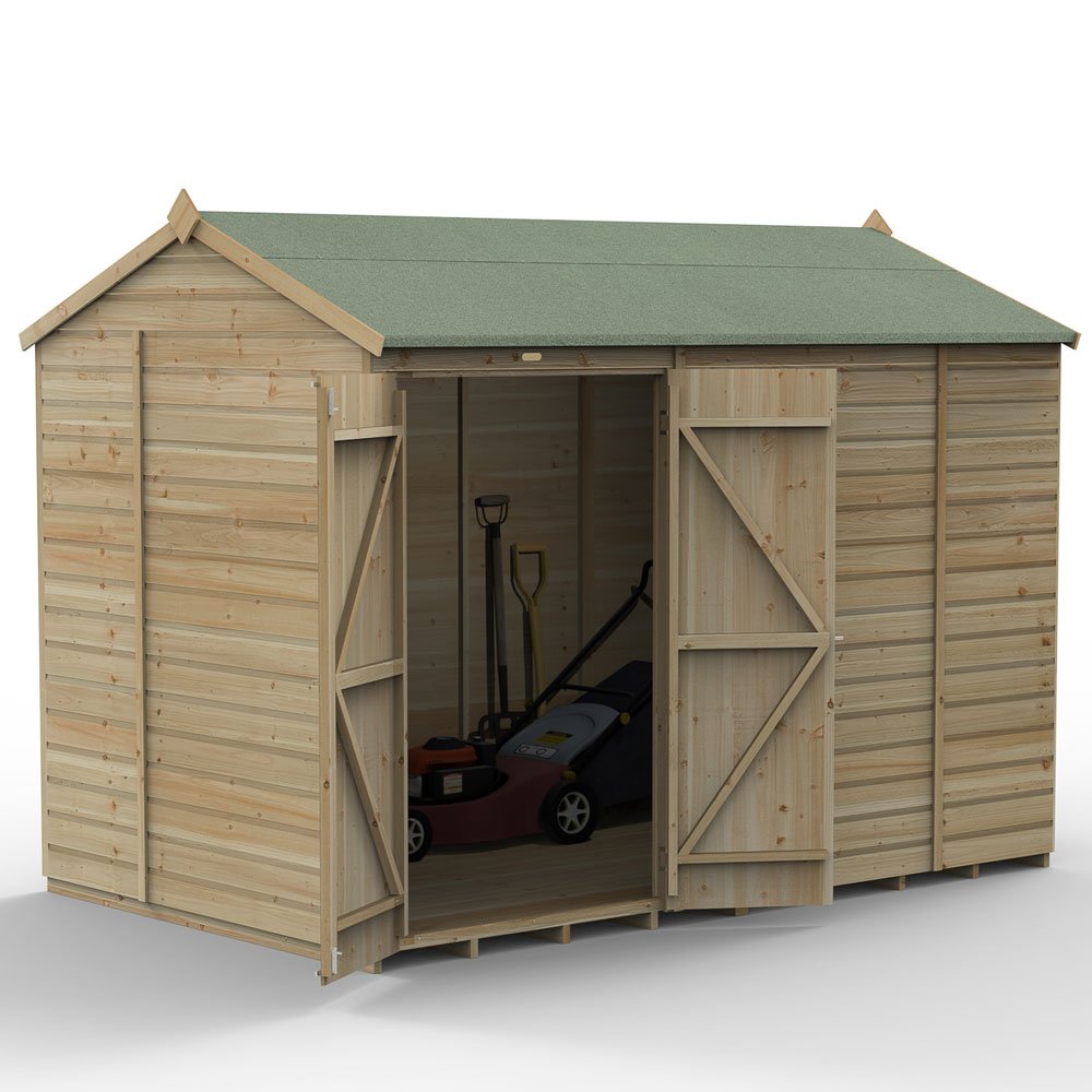 Forest Beckwood 10x6 Reverse Apex Shed Windowless - elbec garden buildings