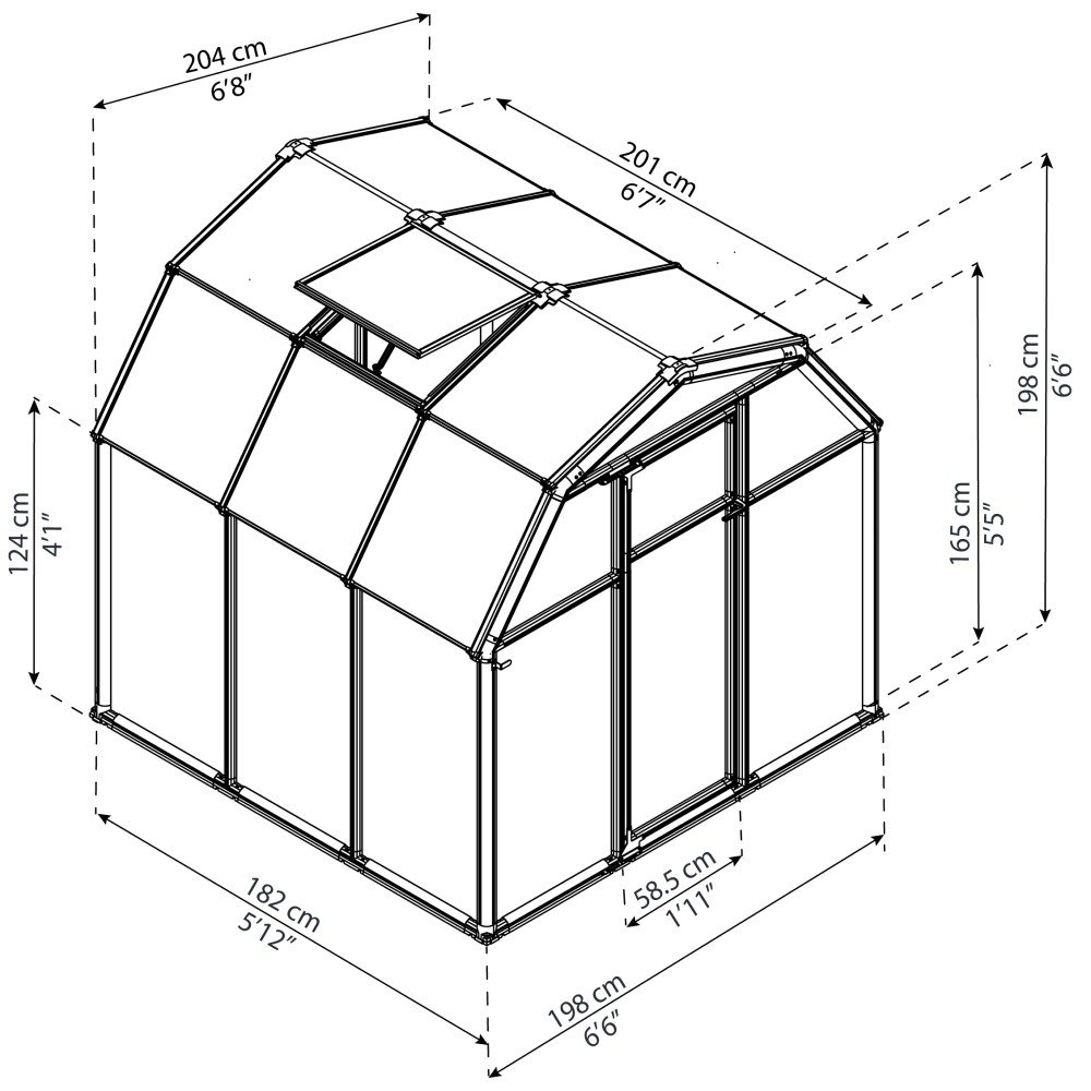 Palram - Canopia EcoGrow Polycarbonate Greenhouse 6x6 - elbec garden ...