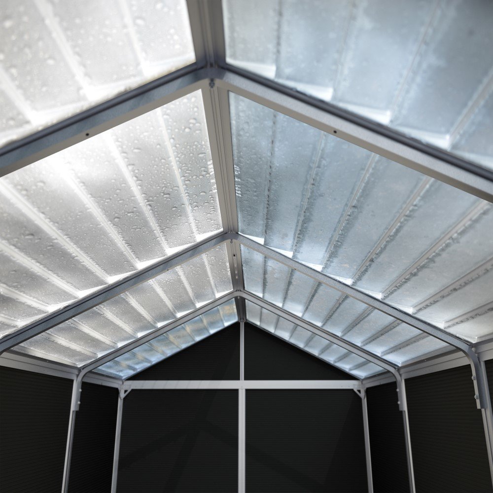 Palram Rubicon 6x5 Plastic Shed in Dark Grey - elbec garden buildings
