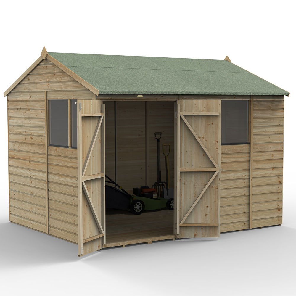 10x8 Forest Beckwood Reverse Apex Shed - elbec garden buildings