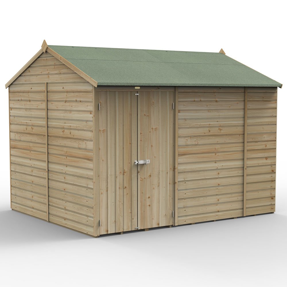 Forest Beckwood 10x8 Reverse Apex Shed Windowless - elbec garden buildings