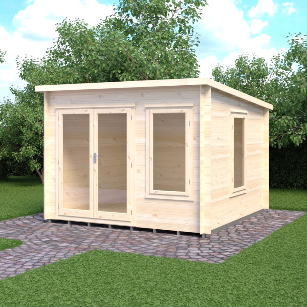 10x10 Shire Emneth Log Cabin 19mm walls - elbec garden buildings