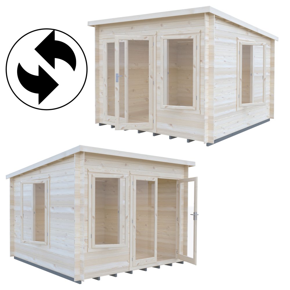 10x10 Shire Emneth Log Cabin 19mm walls - elbec garden buildings