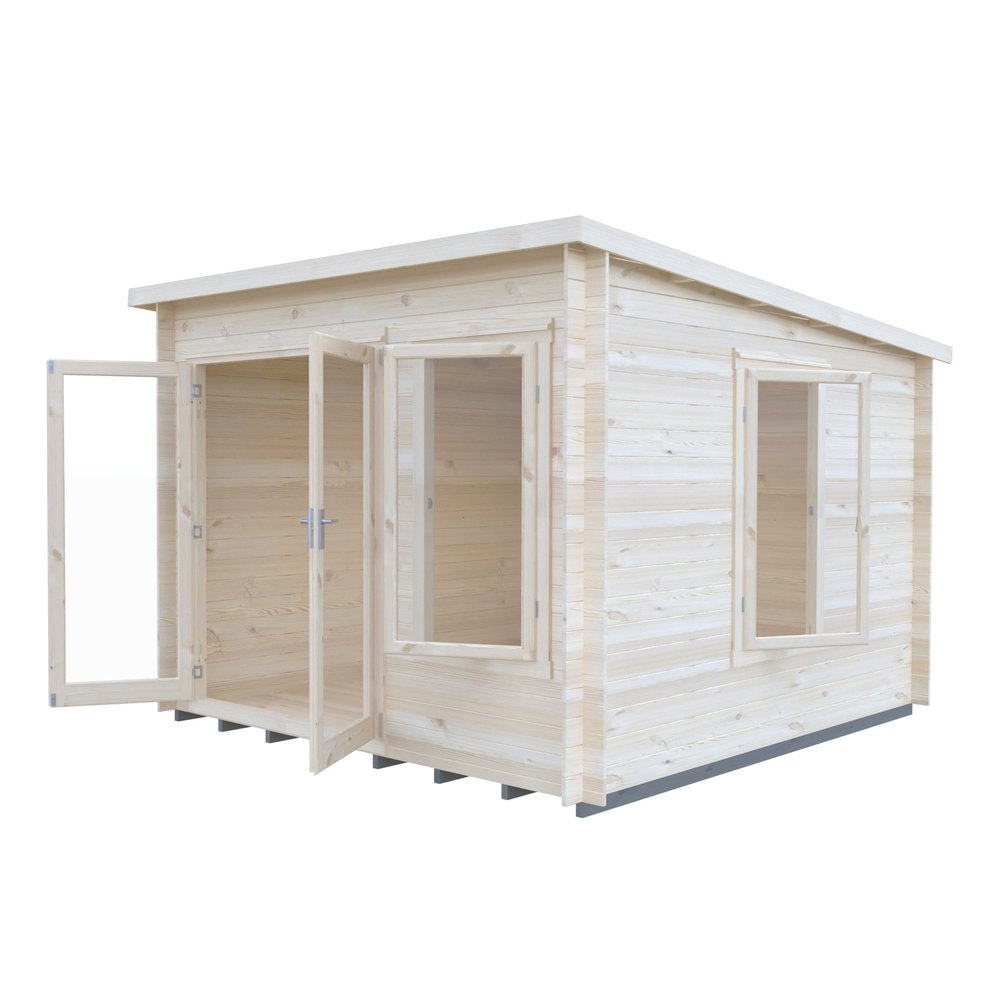 10x10 Shire Emneth Log Cabin 19mm walls - elbec garden buildings