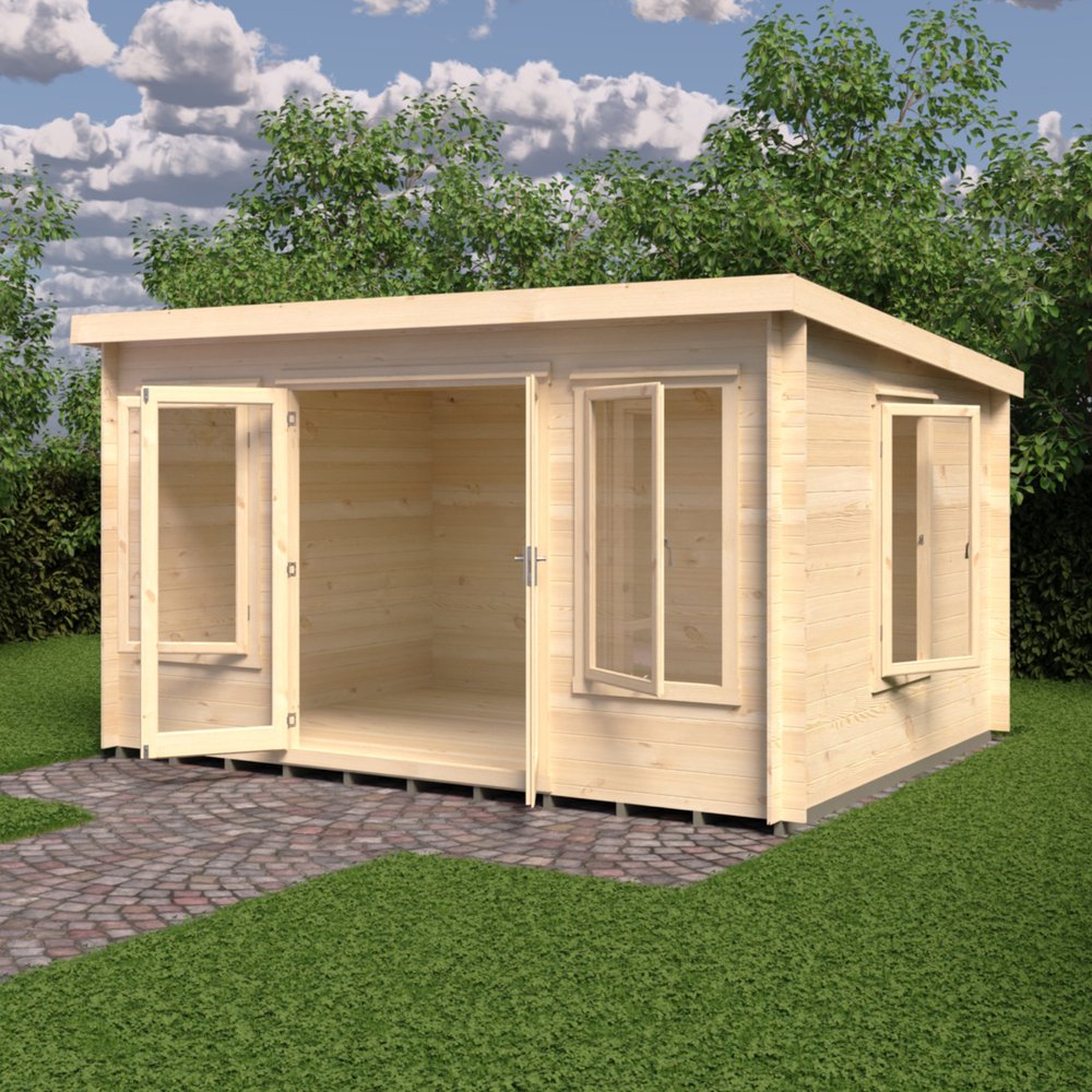 10x13 Shire Emneth Log Cabin 19mm walls - elbec garden buildings