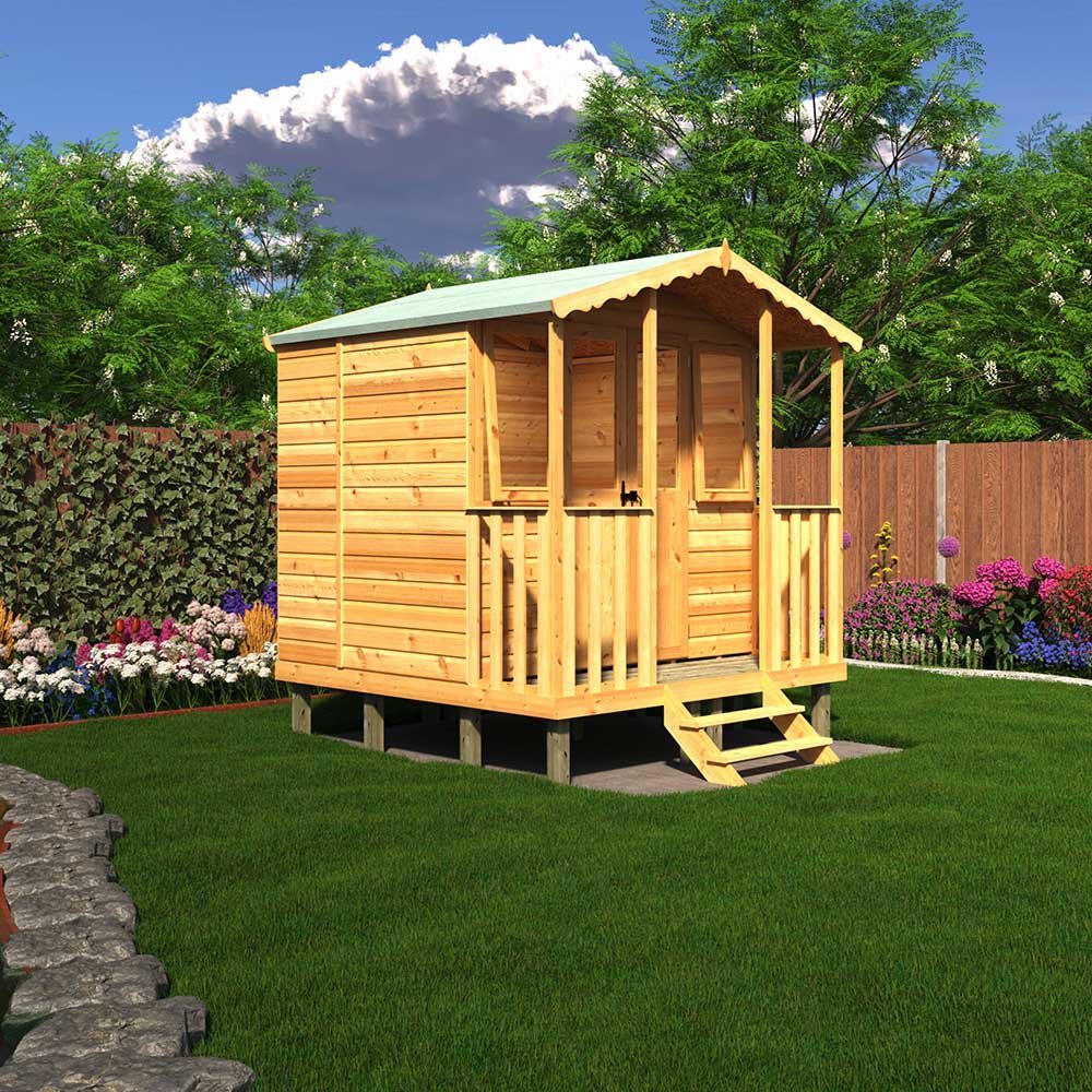 7x7 Thorham Summerhouse with Verandah - elbec garden buildings