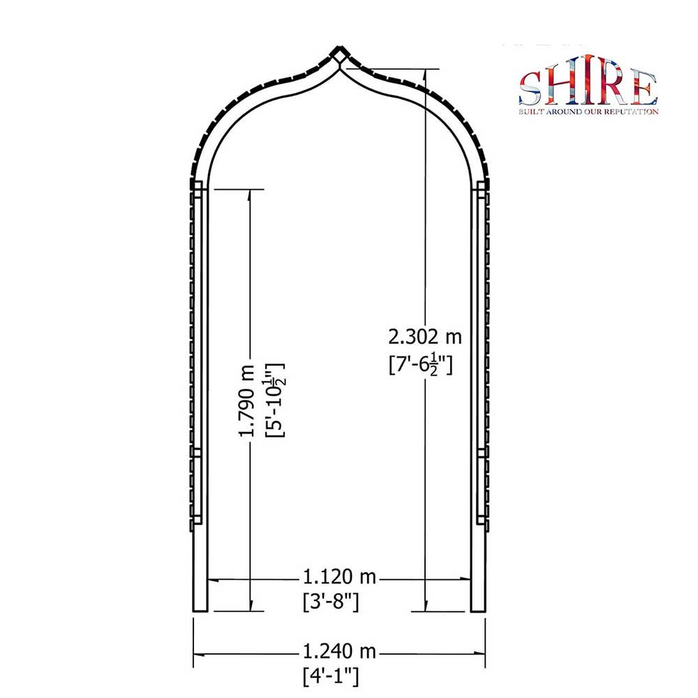 Shire Bejoda Garden Arch 4 x 2 - elbec garden buildings