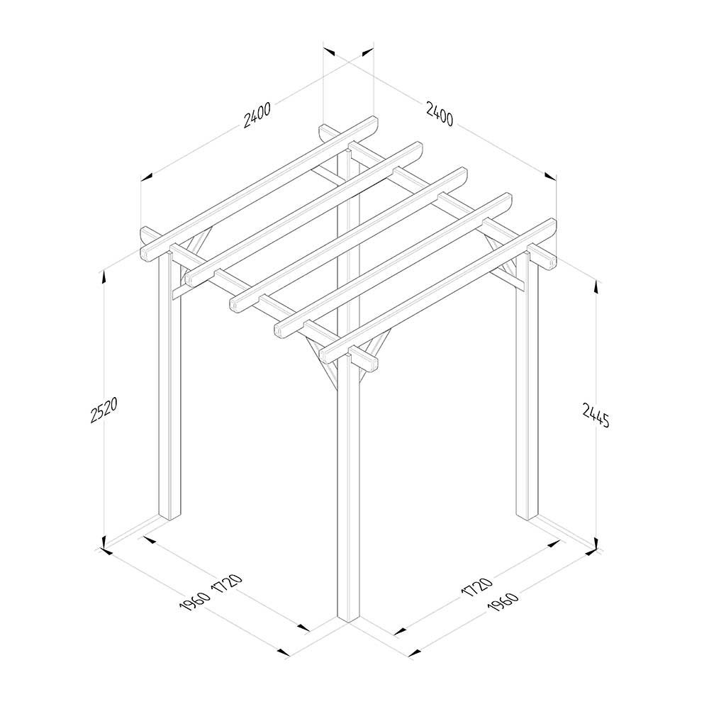 Forest Ultima Premium Pergola 2.4m - elbec garden buildings