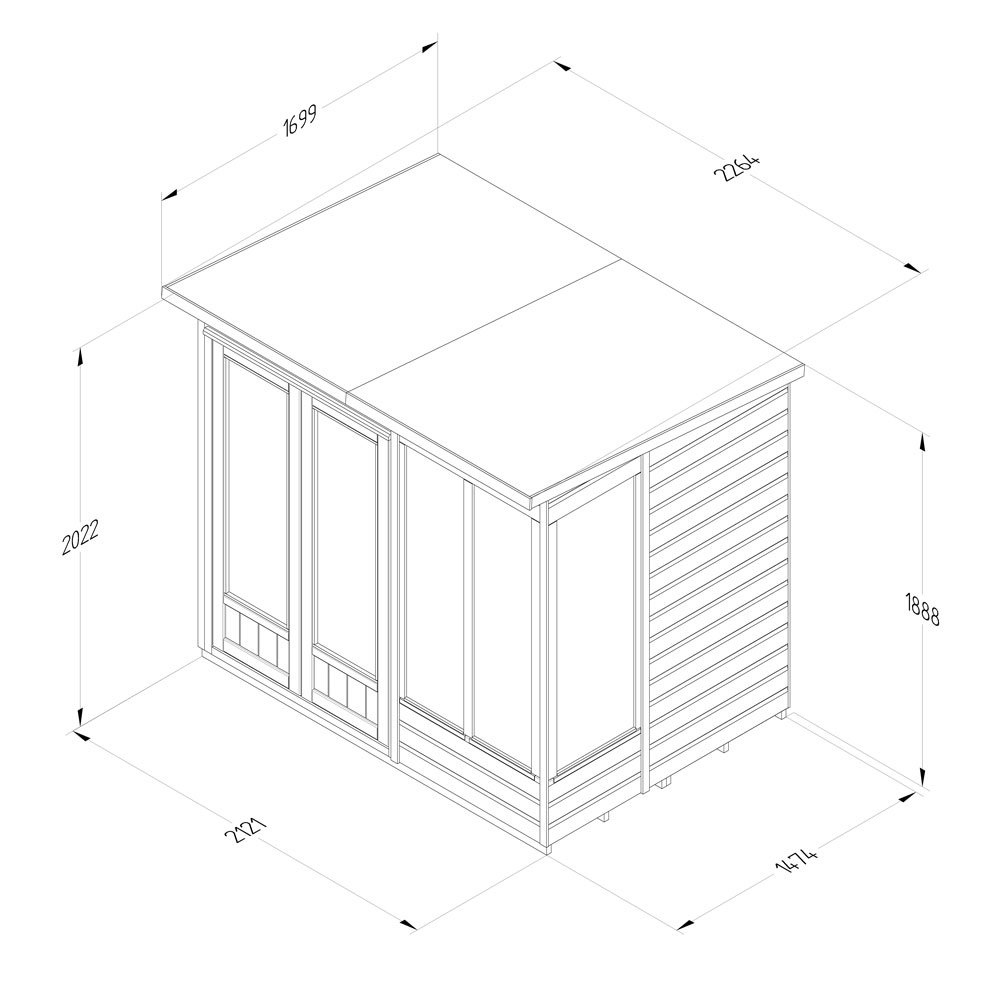 Forest 7x5 Beckwood Pent Summerhouse - elbec garden buildings