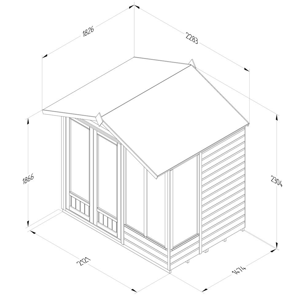 Forest 7x5 Beckwood Apex Summerhouse - elbec garden buildings
