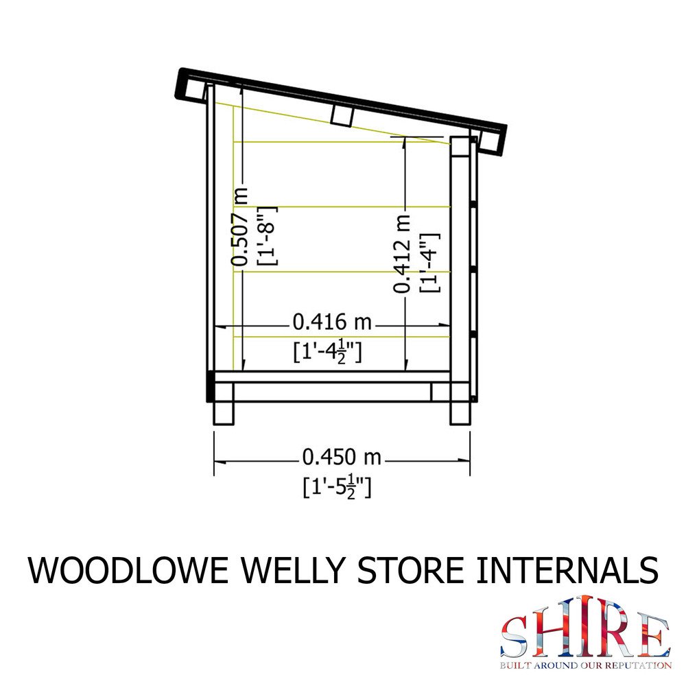 Shire Woodlowe Welly Store 3x2 Pressure Treated - elbec garden buildings