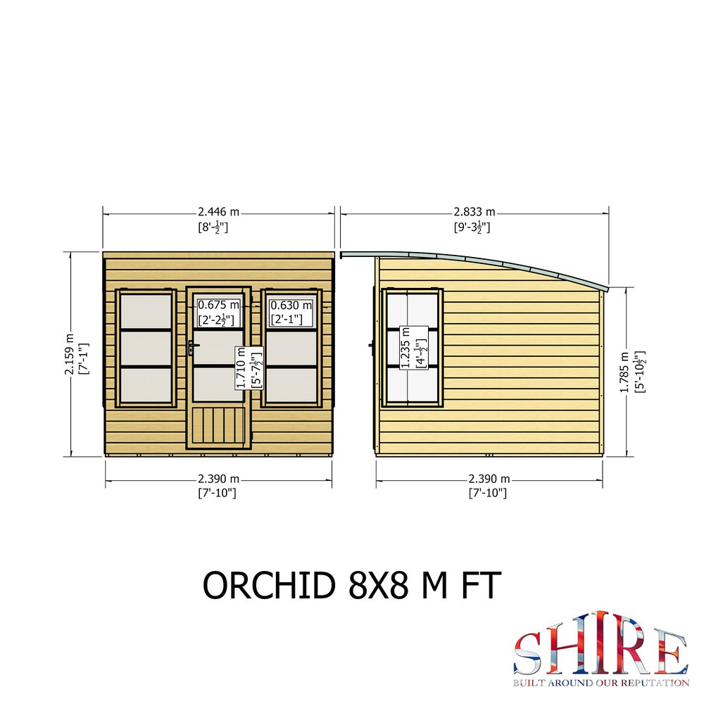 8 x 8 Shire Shire Orchid Summerhouse - elbec garden buildings