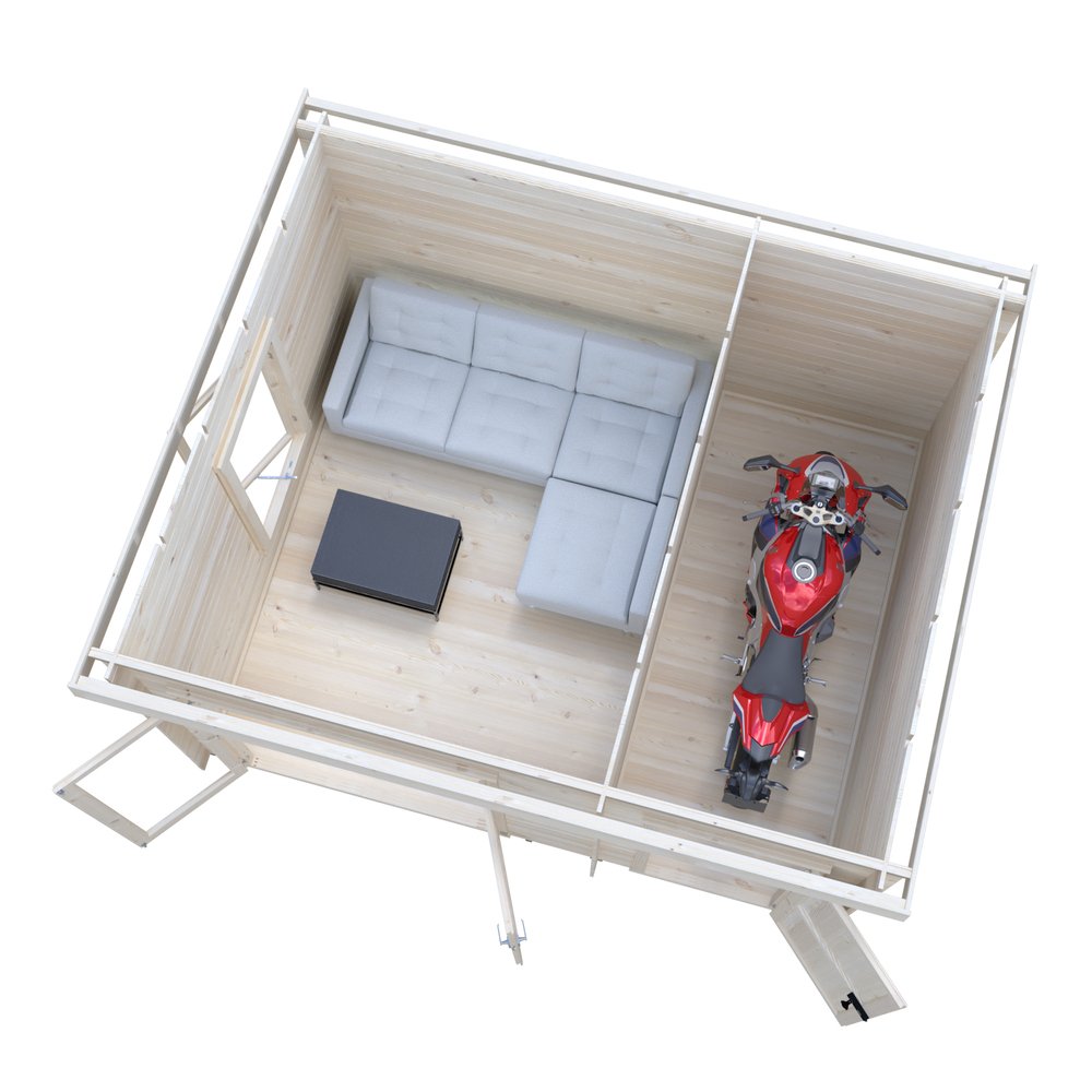 10x12 Shire Elm Log Cabin with Shed - elbec garden buildings