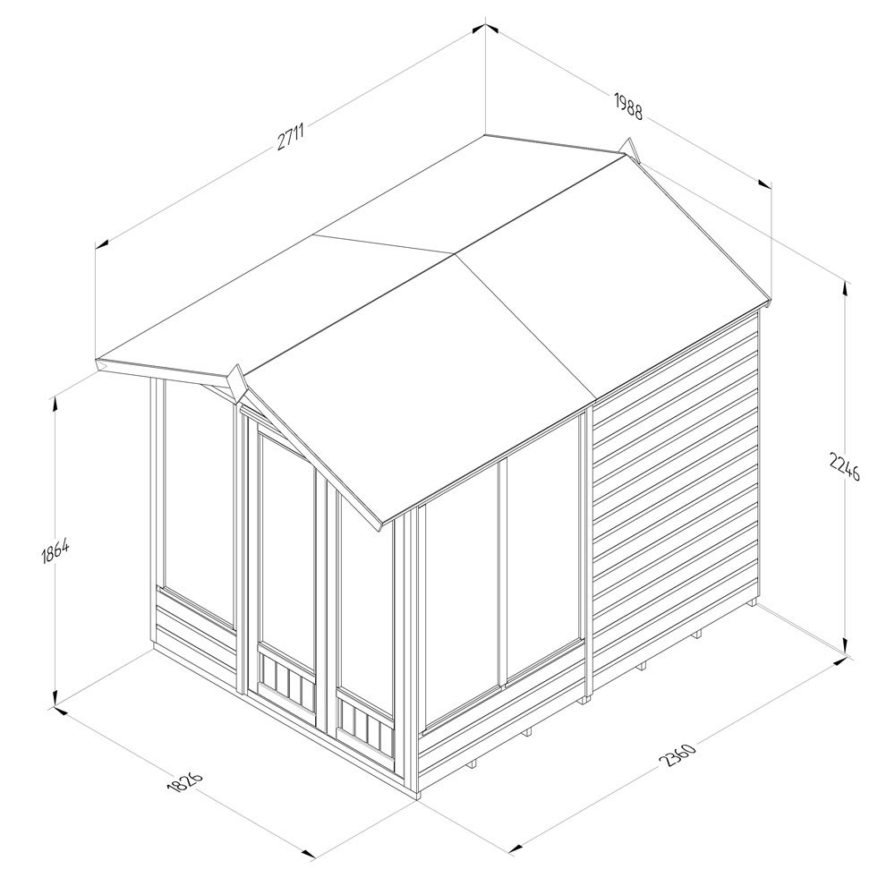Forest 8x6 Beckwood Apex Summerhouse - elbec garden buildings