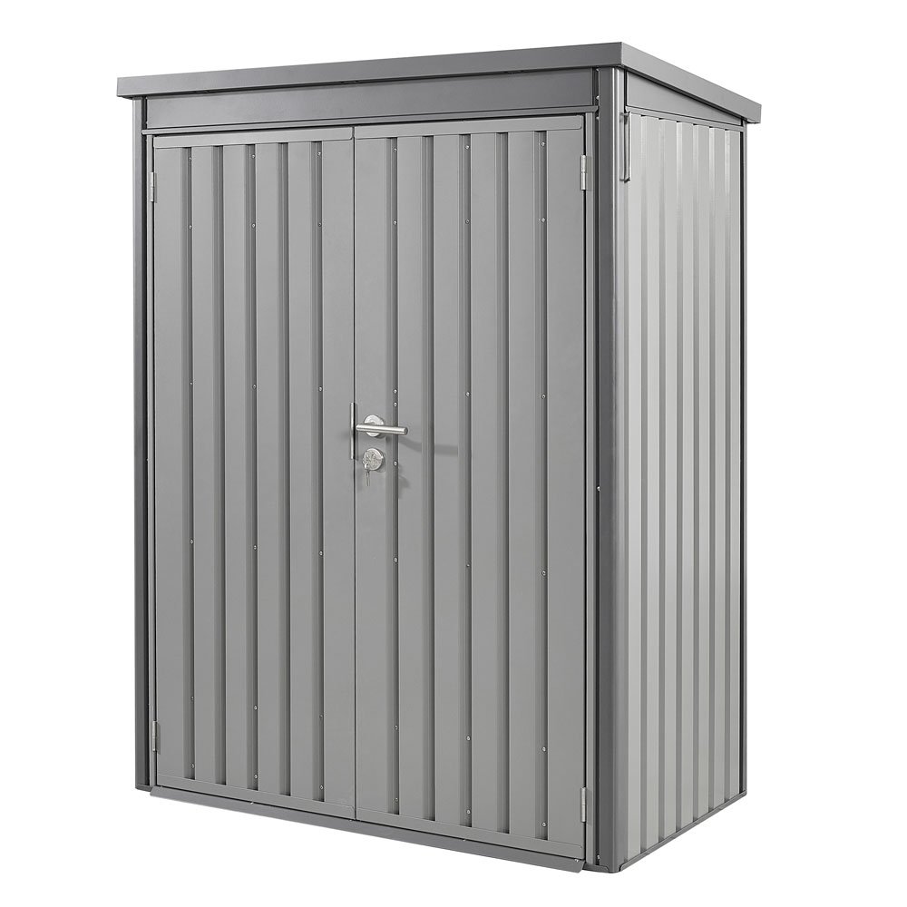 Hex Living Weston Pent Metal Shed 4 x 2 Grey - elbec garden buildings