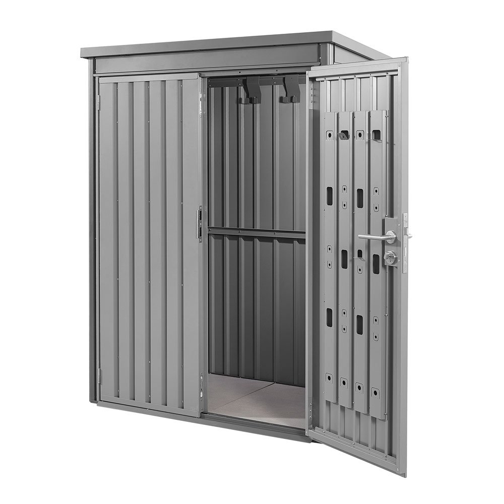Hex Living Weston Pent Metal Shed 4 x 2 Grey - elbec garden buildings