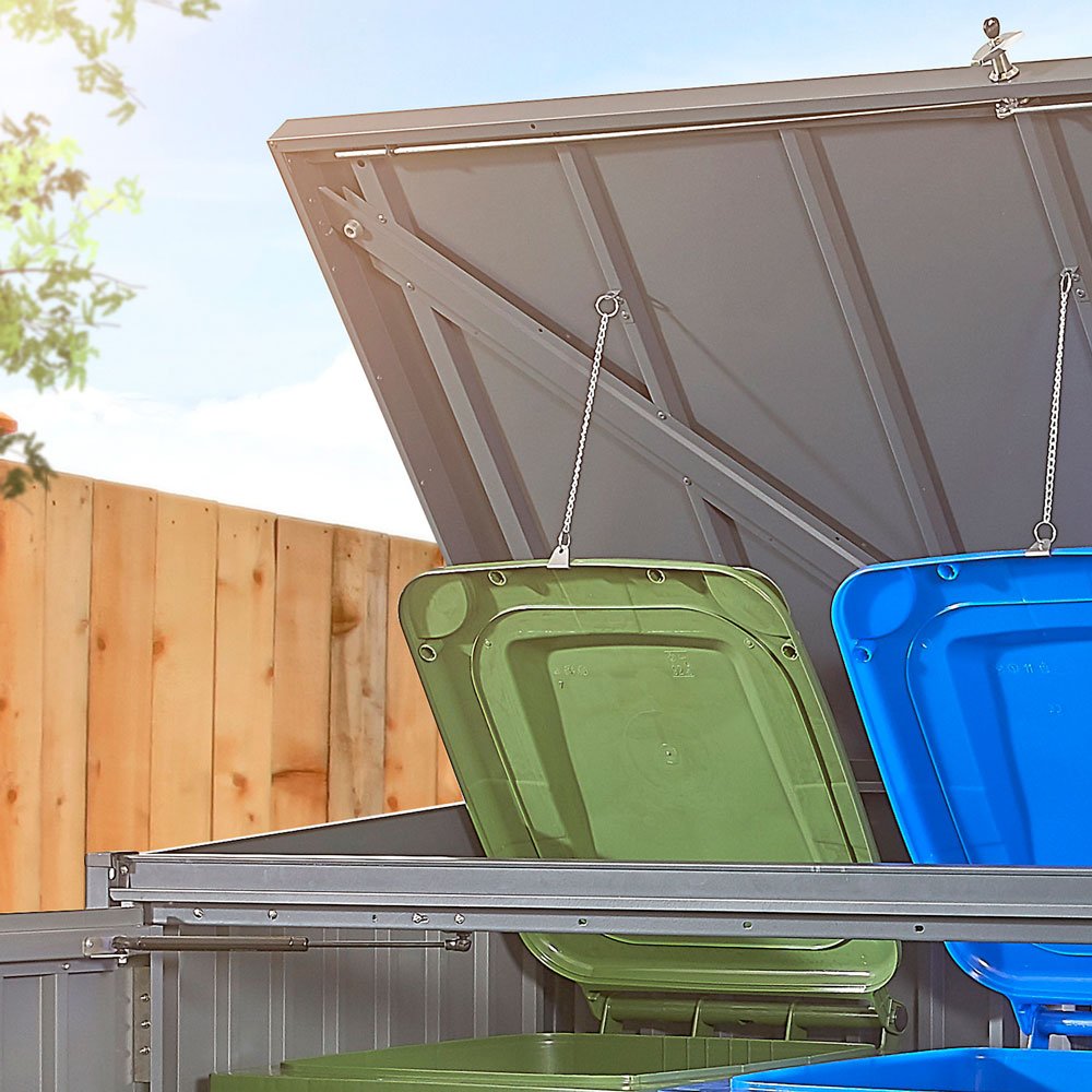 Bromley Pent Metal Shed 6 x 4 Grey - elbec garden buildings