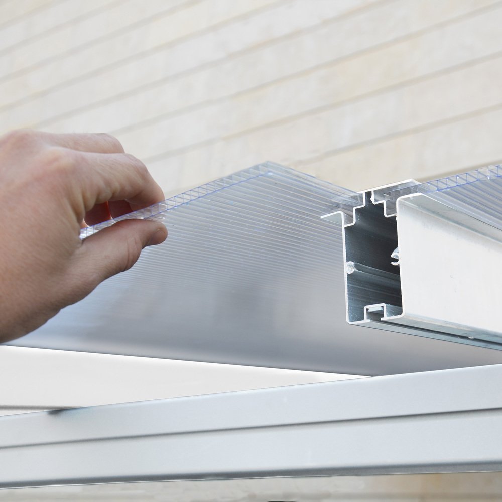 7x22 Sierra White Clear Patio Cover - elbec garden buildings