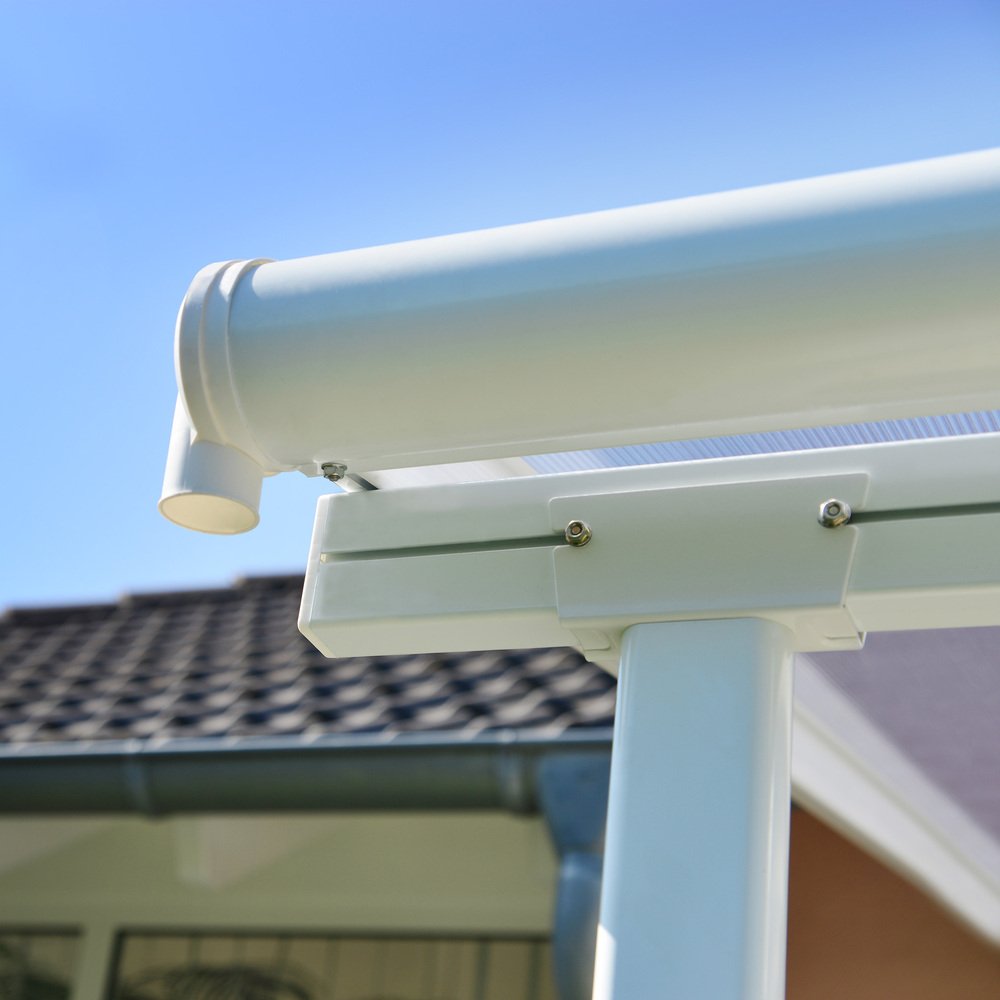 10x10 Sierra White Clear Patio Cover - elbec garden buildings