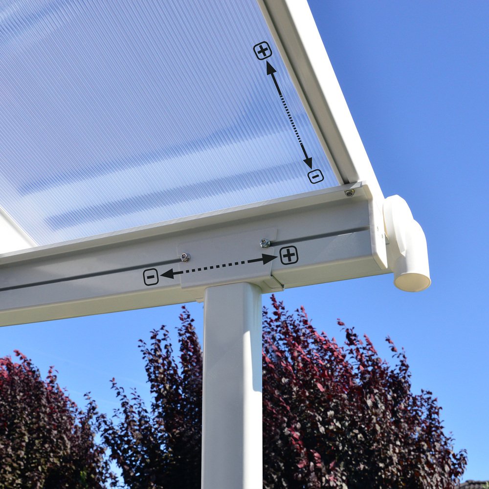 10x18 Sierra White Clear Patio Cover - elbec garden buildings