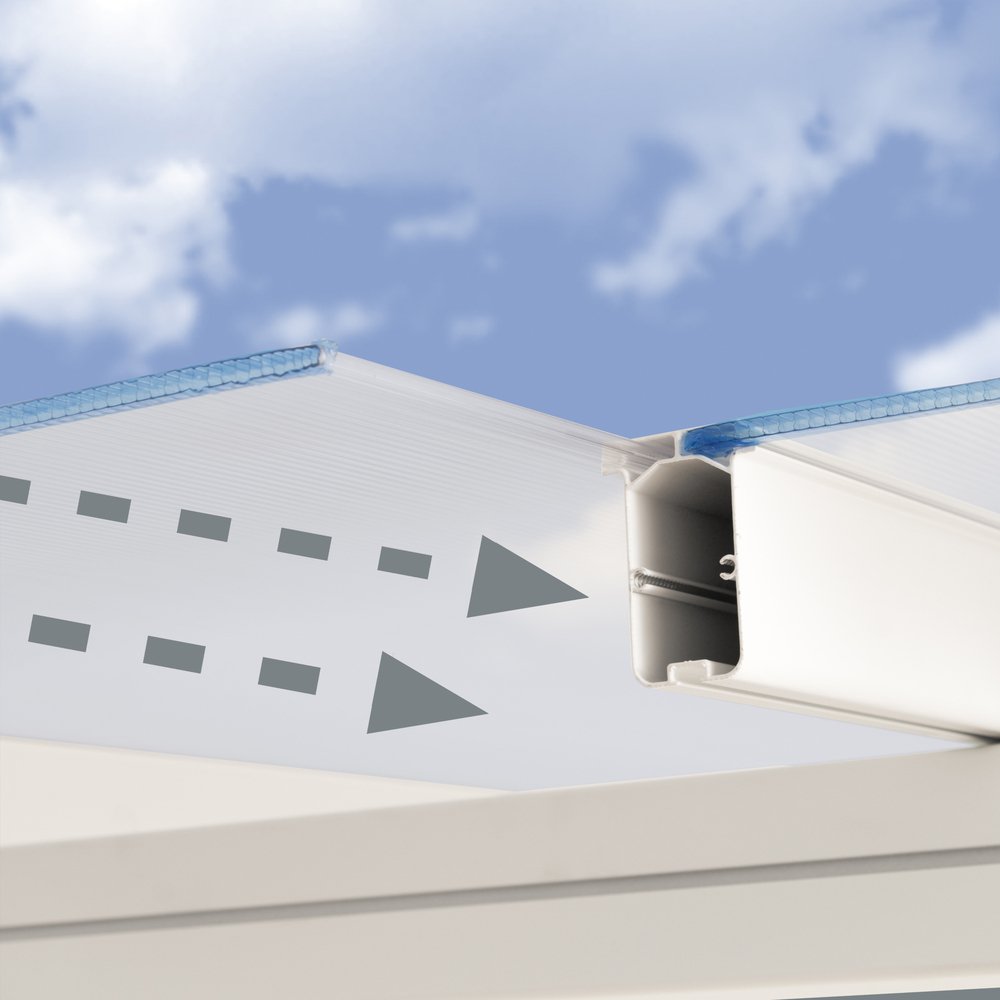 10x18 Sierra White Clear Patio Cover - elbec garden buildings