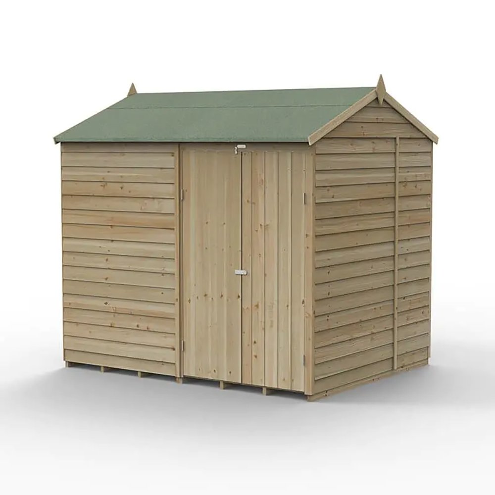 8 x 6 Forest Overlap Reverse Apex Shed - Pressure Treated - elbec ...