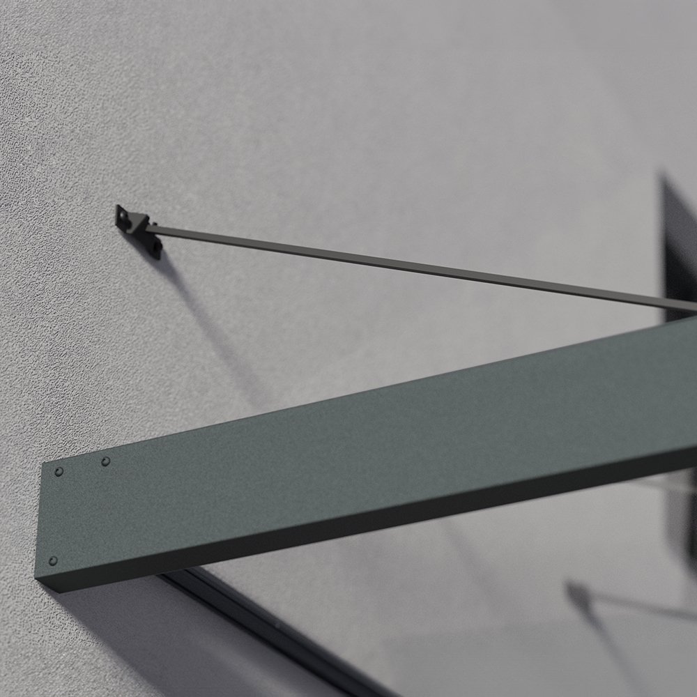 19x5 Palram Sophia XL Grey Clear Door Canopy - elbec garden buildings
