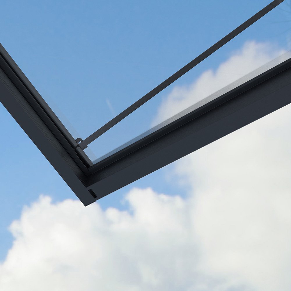 28x5 Palram Sophia XL Grey Clear Door Canopy - elbec garden buildings