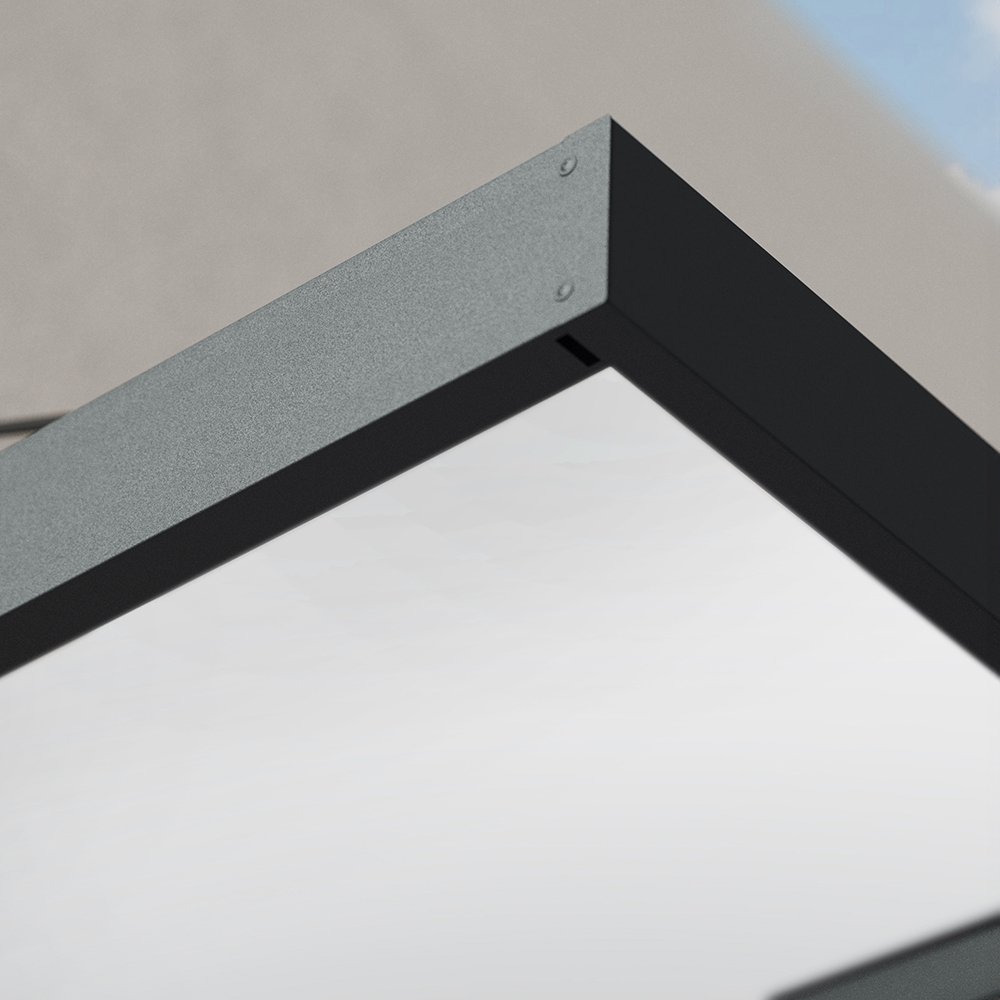 28x5 Palram Sophia XL Grey Opal Door Canopy - elbec garden buildings