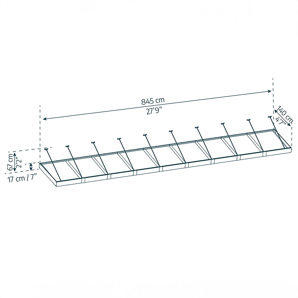28x5 Palram Sophia XL Grey Opal Door Canopy - elbec garden buildings