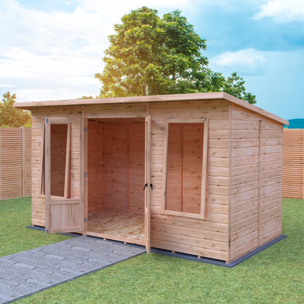 Shire Peony 12 x 6 Pent Summerhouse - elbec garden buildings