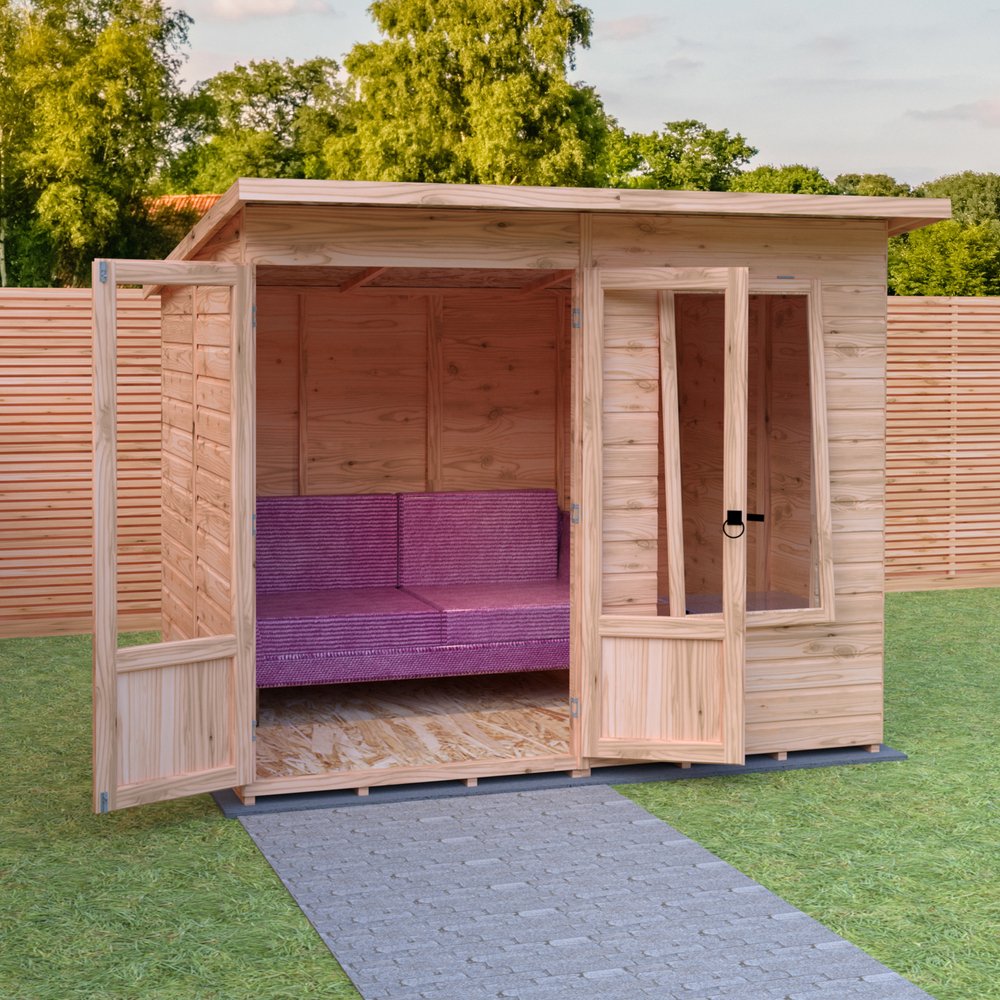 Shire Peony 8 x 6 Pent Summerhouse - elbec garden buildings