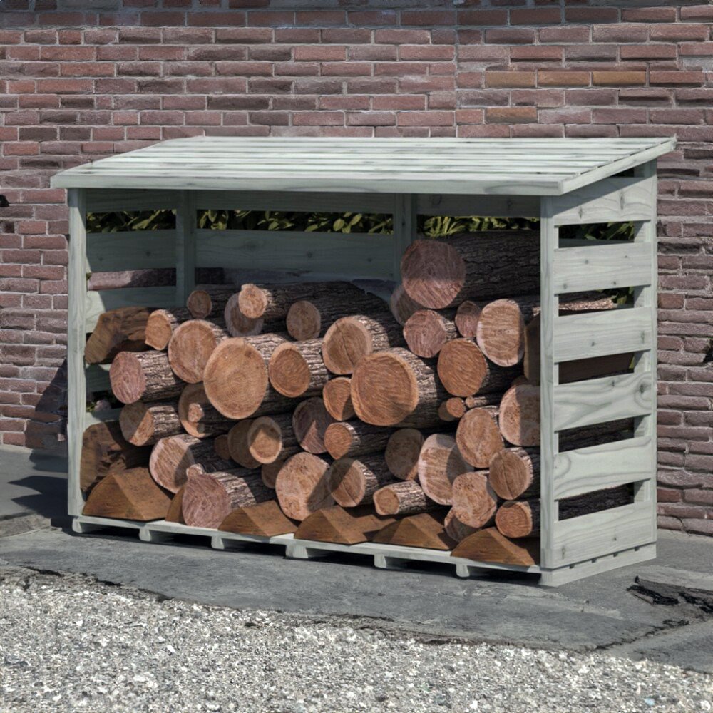 6x3 Shire Large Pent Log Store - Pressure Treated - elbec garden buildings