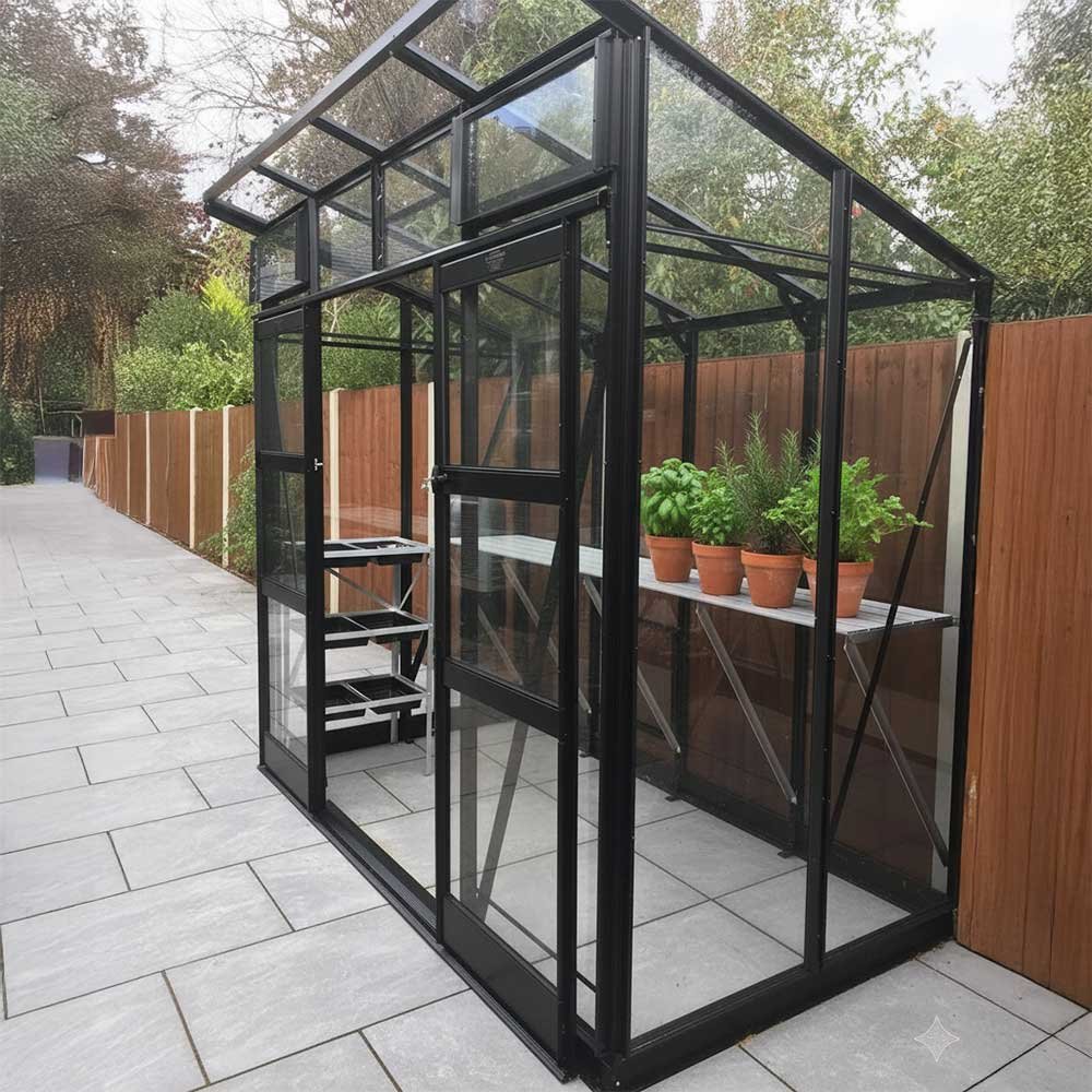 Elite The Edge 400 4x8 Pent Greenhouse - elbec garden buildings