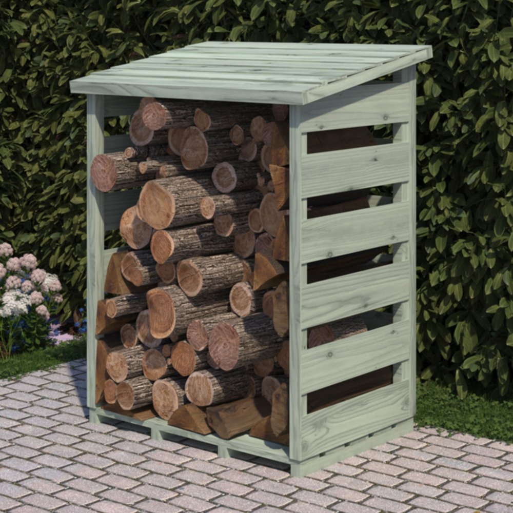 3x2 Shire Pent Log Store - Pressure Treated - elbec garden buildings