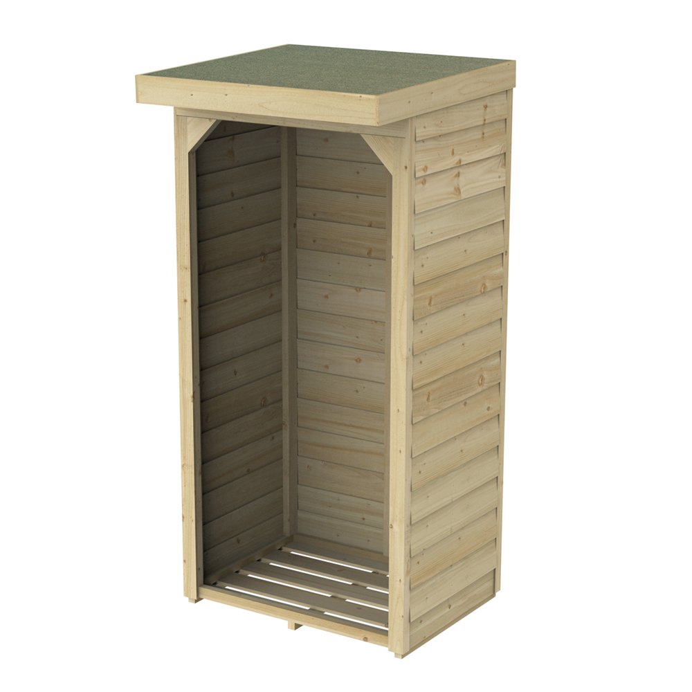 Forest 3x3 Pressure Treated Pent Log Store - elbec garden buildings