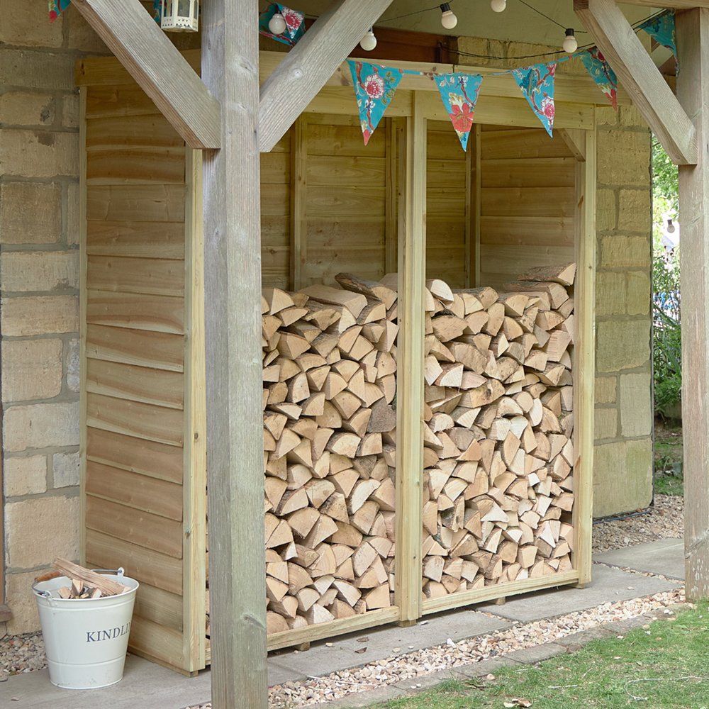 6 x 3 Forest Pent Medium Log Store - elbec garden buildings