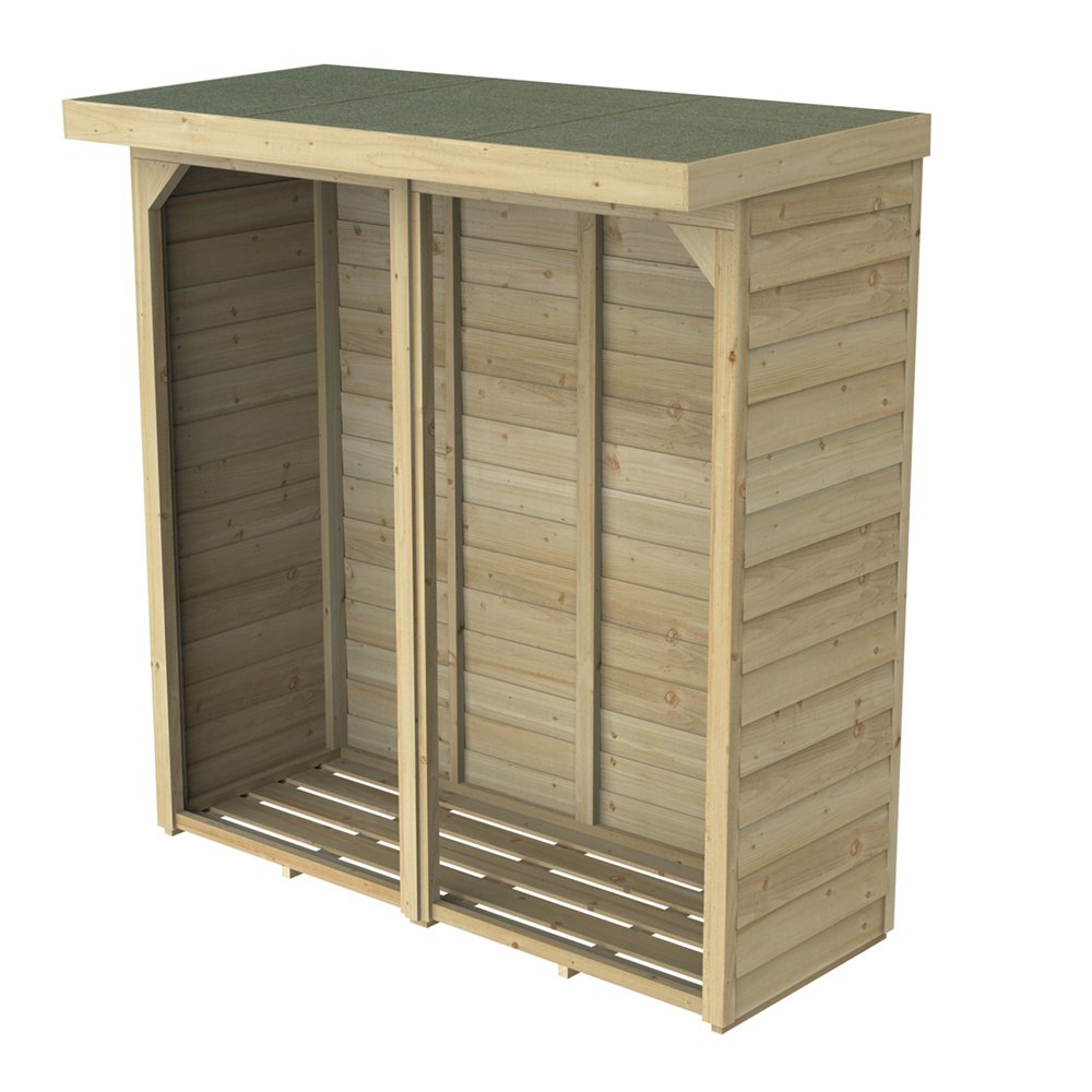 6 x 3 Forest Pent Medium Log Store - elbec garden buildings