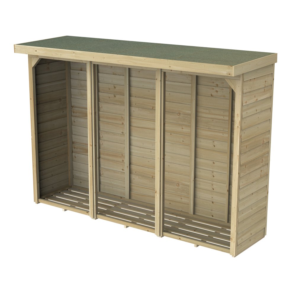 9 x 3 Forest Pent Large Log Store - elbec garden buildings