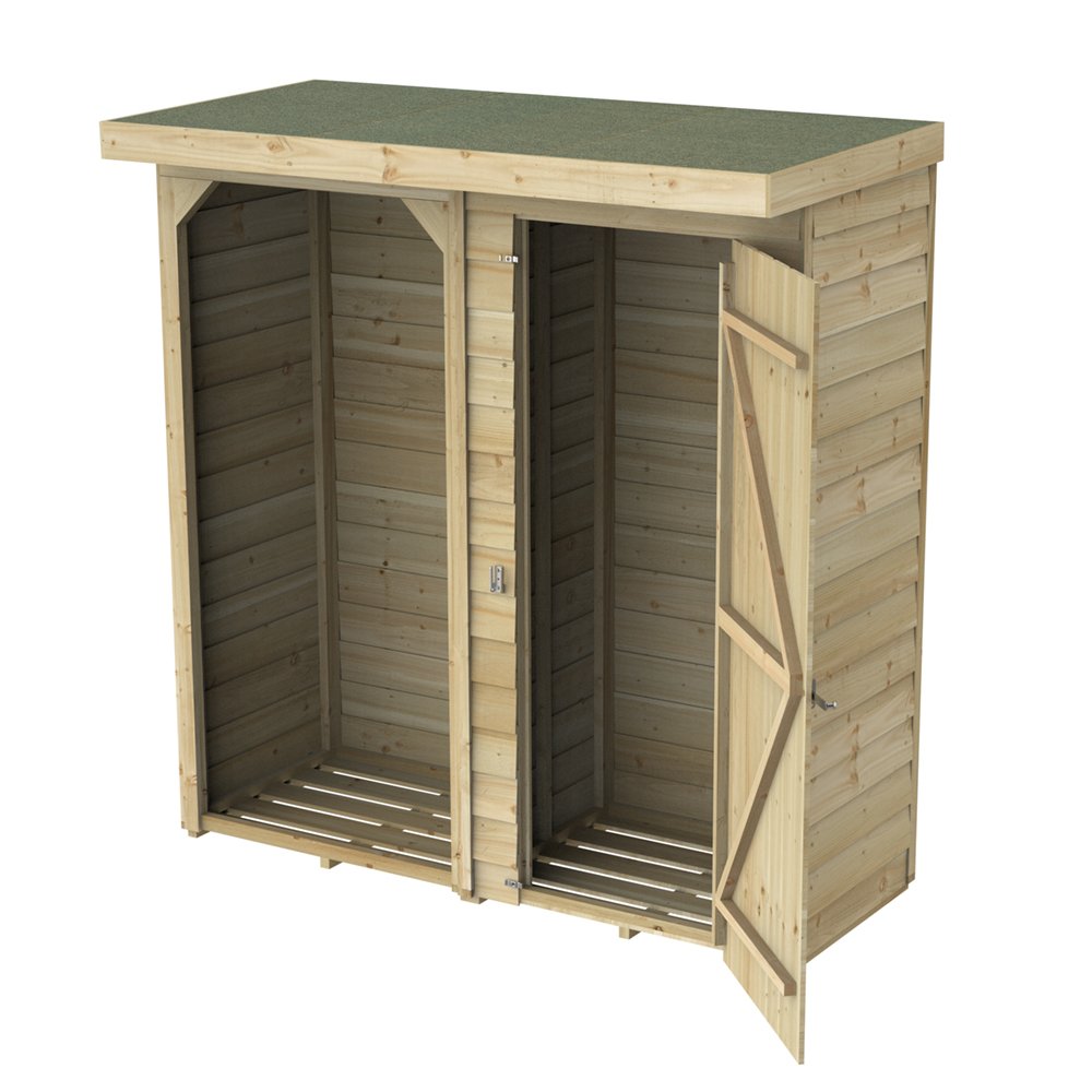 6 x 3 Forest Pent Log Store with Tool Storage- elbec - elbec garden ...