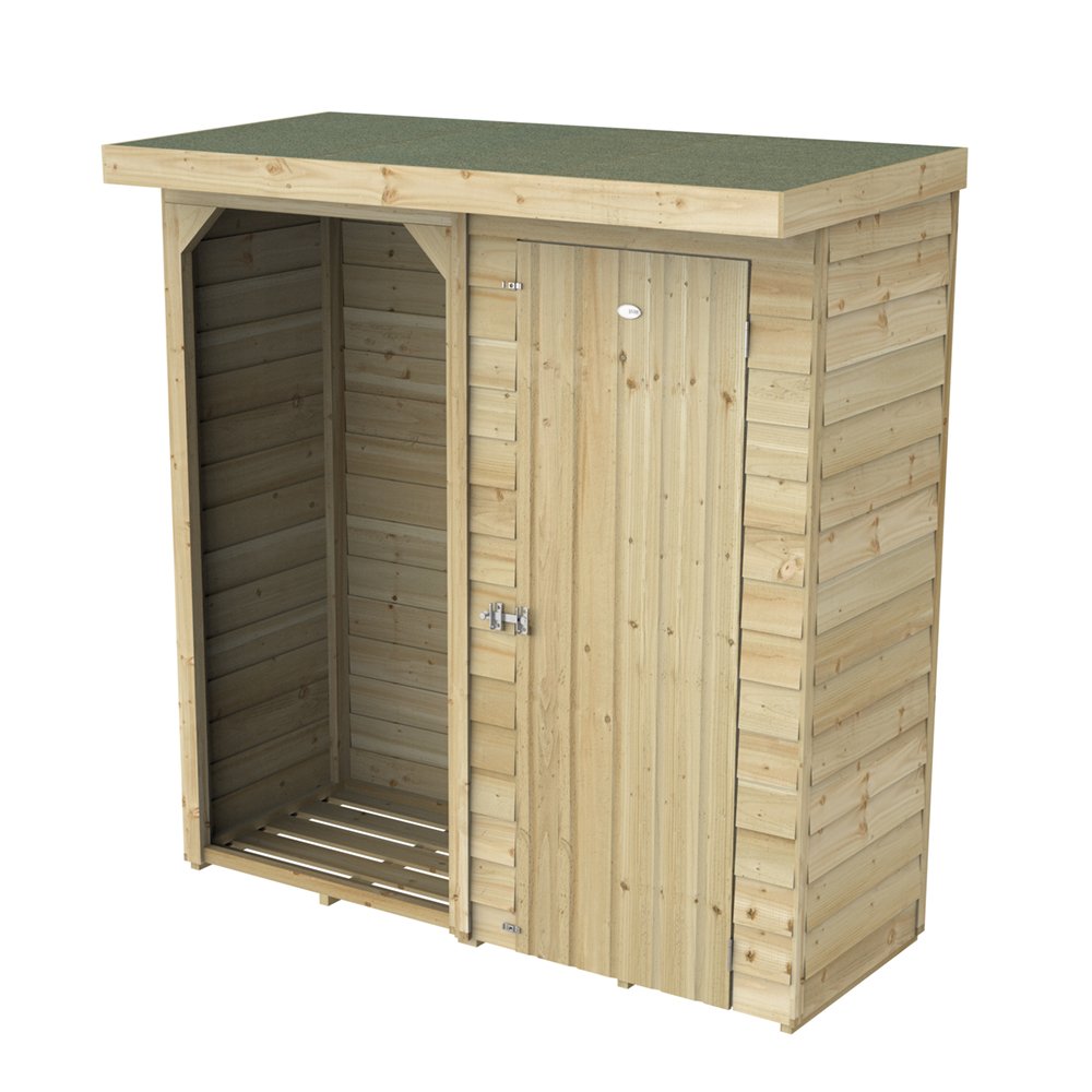 6 x 3 Forest Pent Log Store with Tool Storage- elbec - elbec garden ...