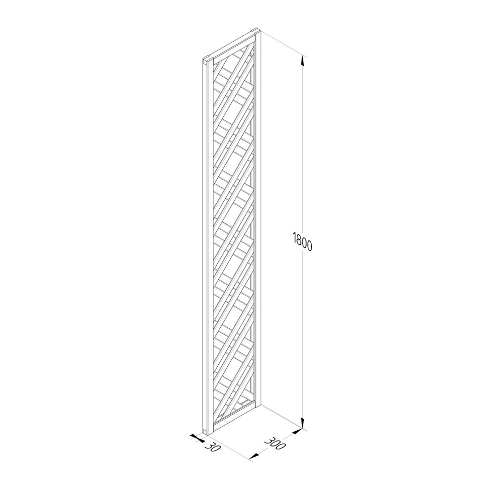 5'11 x 1 Forest Grey Painted Lattice Trellis - elbec - elbec garden ...