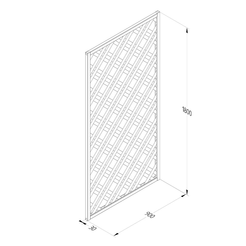 5'11x2'11 Forest Grey Painted Lattice Trellis - Pressure Treated- elbec ...