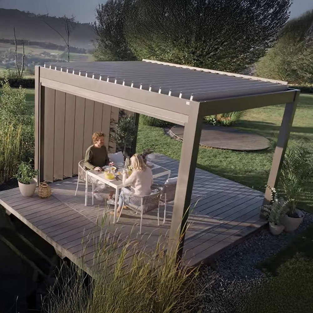 3m x 3m Biohort Metal Pergola - elbec garden buildings