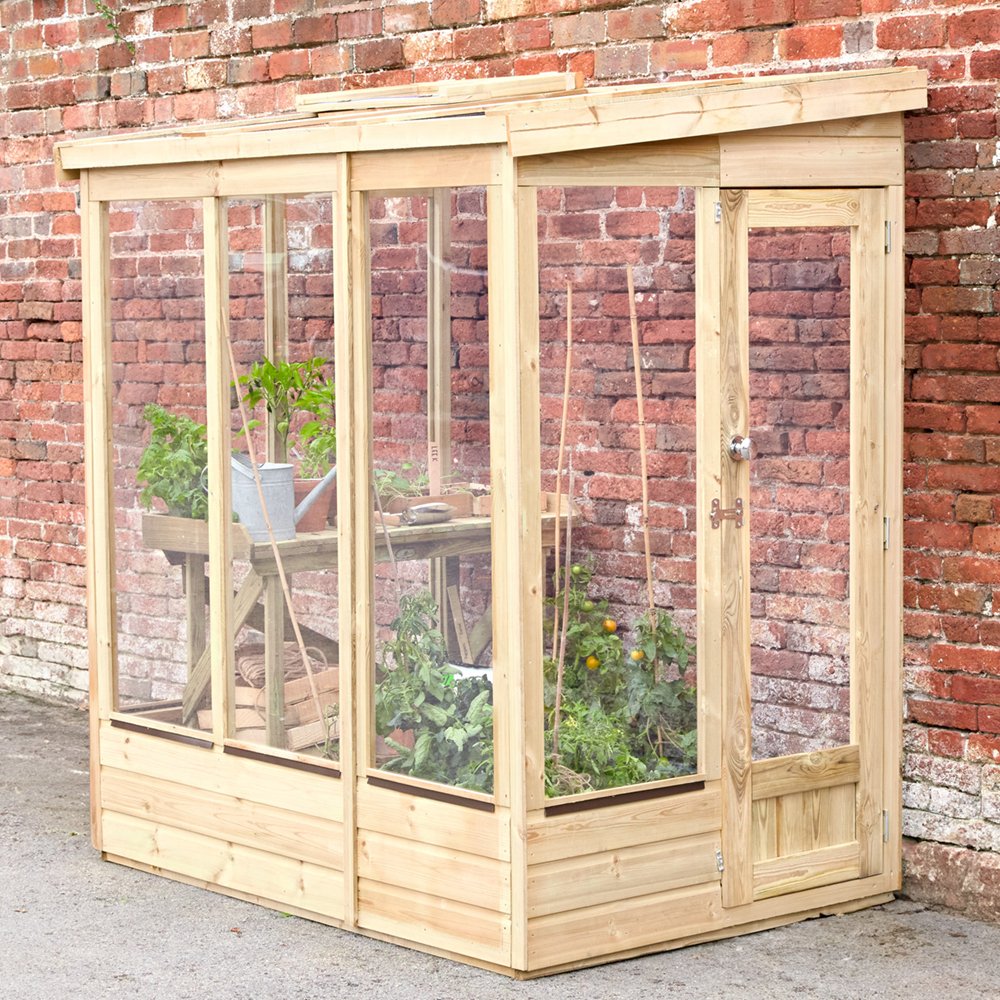 Forest 4x6ft Lean To Greenhouse Open Back - elbec garden buildings