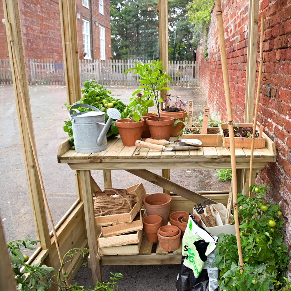 Forest 4x6ft Lean To Greenhouse Open Back - elbec garden buildings
