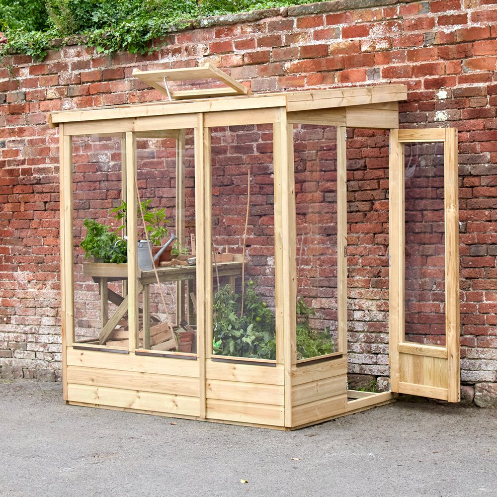 Forest 4x6ft Lean To Greenhouse Open Back - elbec garden buildings
