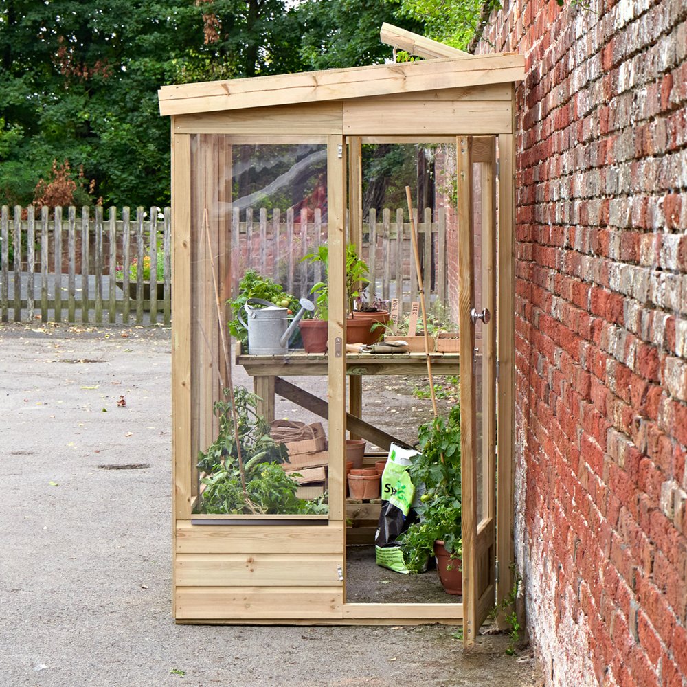 Forest 4x6ft Lean To Greenhouse Open Back - elbec garden buildings